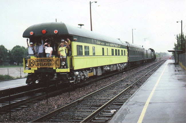 Operation Lifesaver heads west through Palatine, Illinois in Oct. 1987 ...