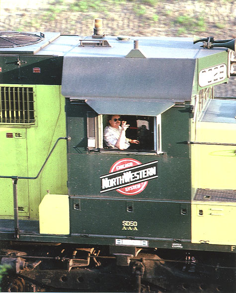 Rex , again, passing through West Chicago in 1988. Photo by Mark Llanuza